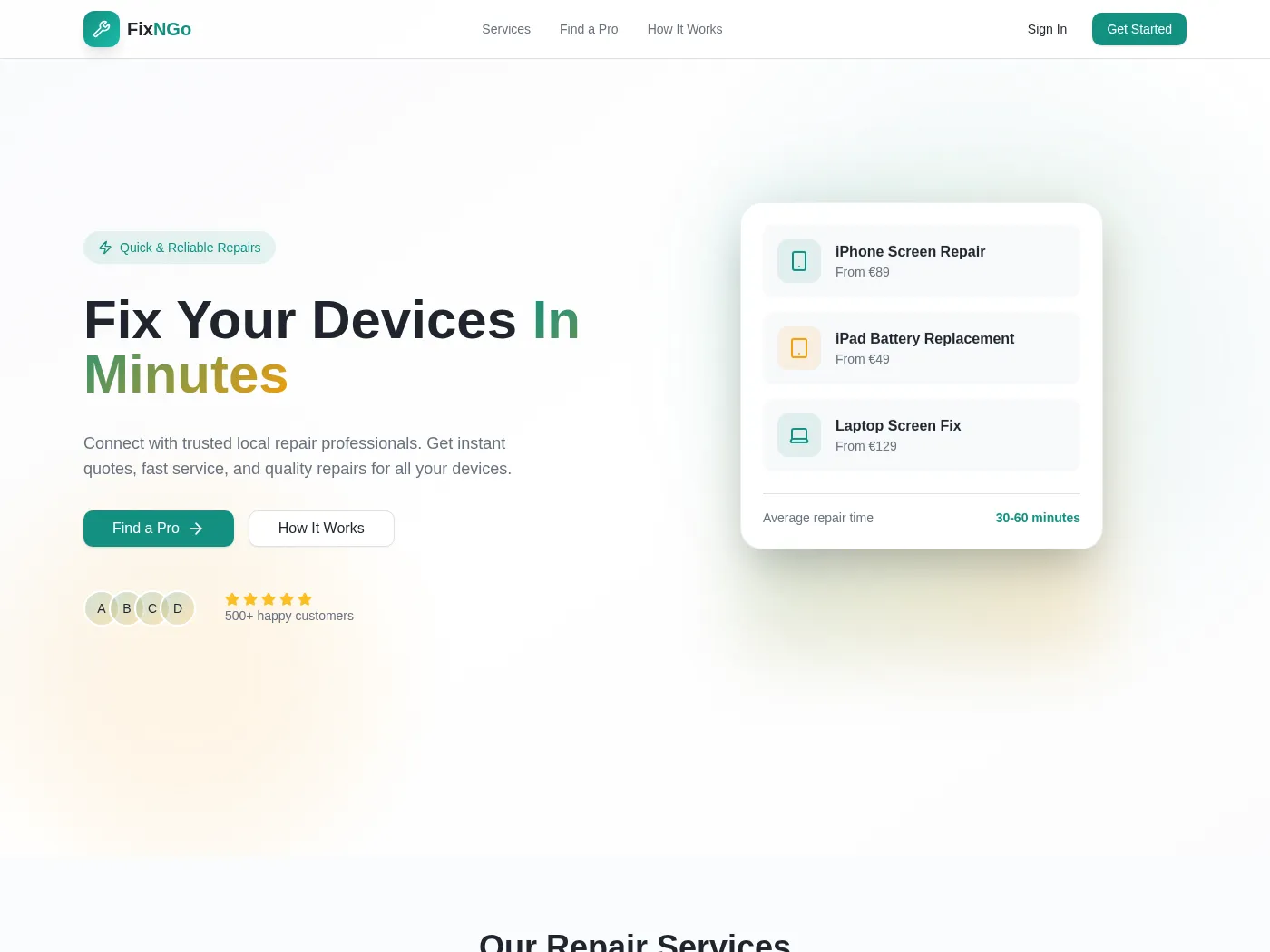 FixNGo Service Hub