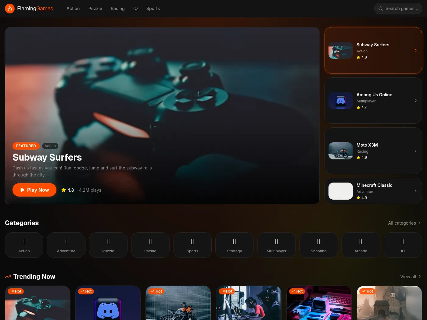 Flaming Games Hub