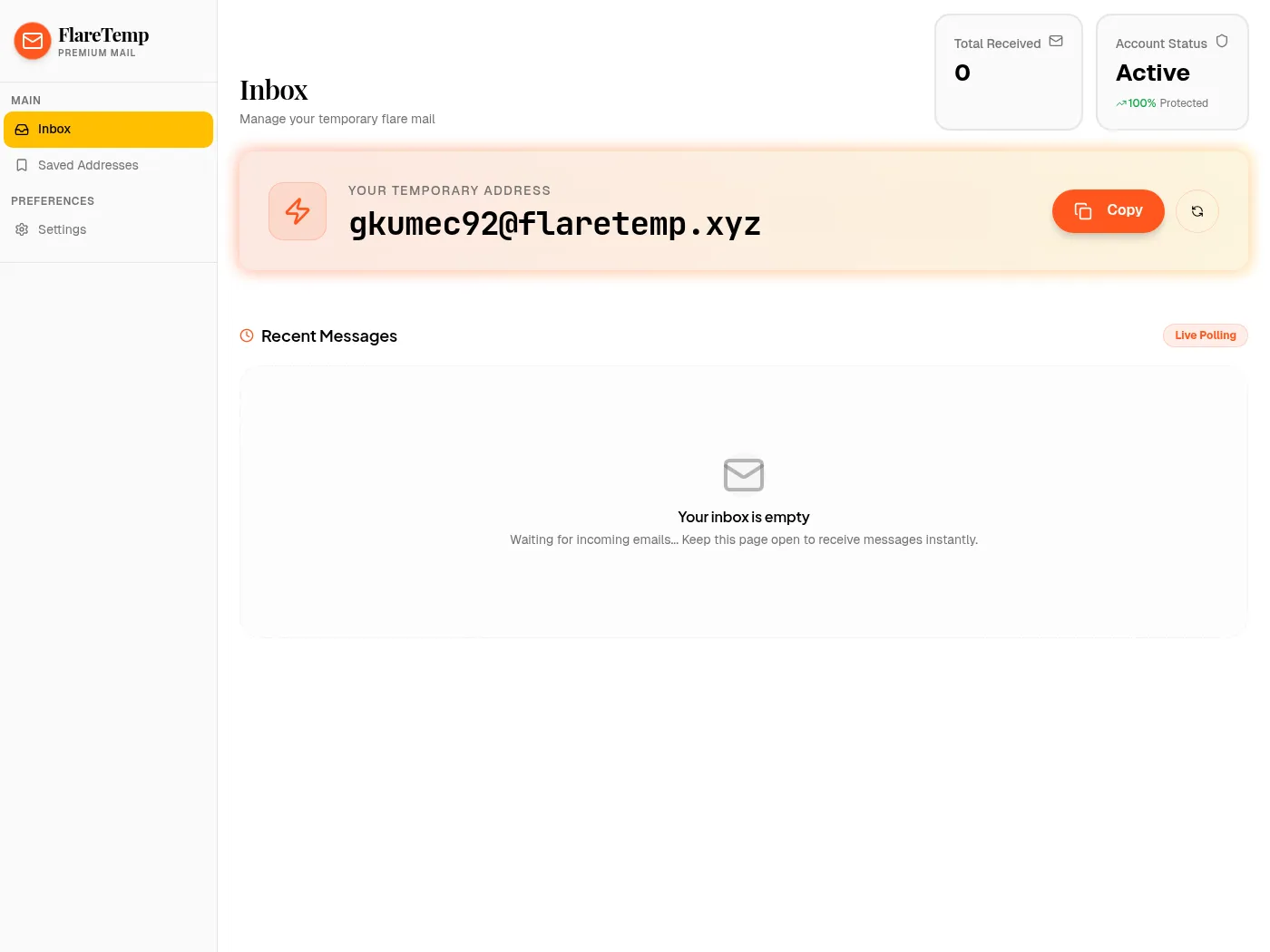 FlareTemp Mail