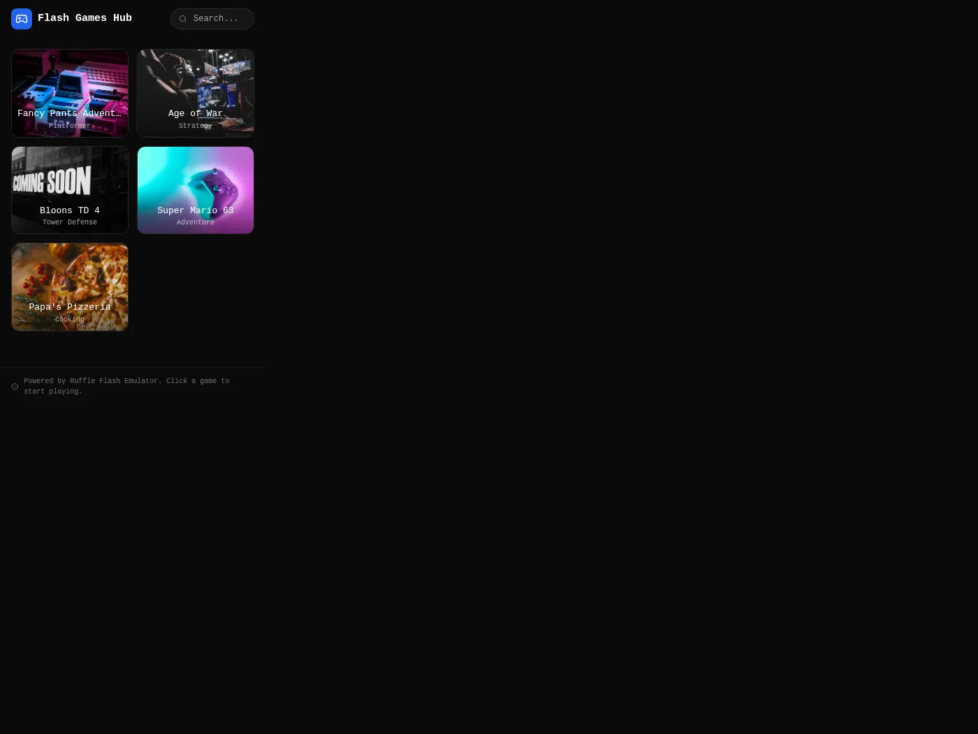 Nostalgic Flash Games Hub