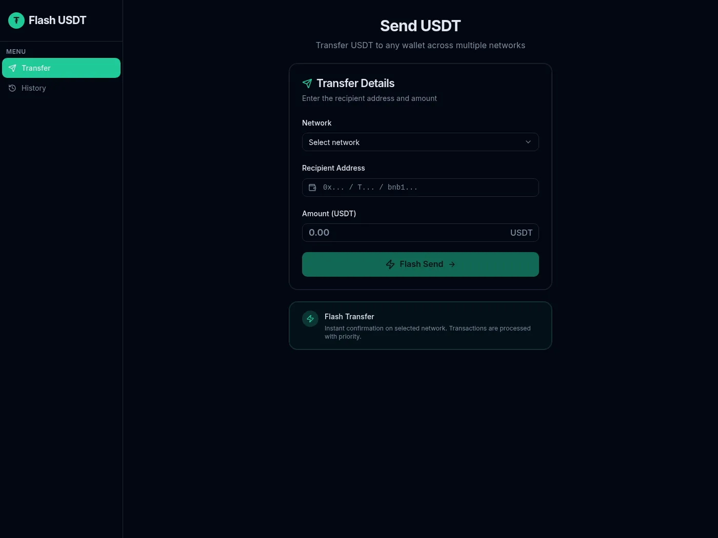 Flash USDT Transfer