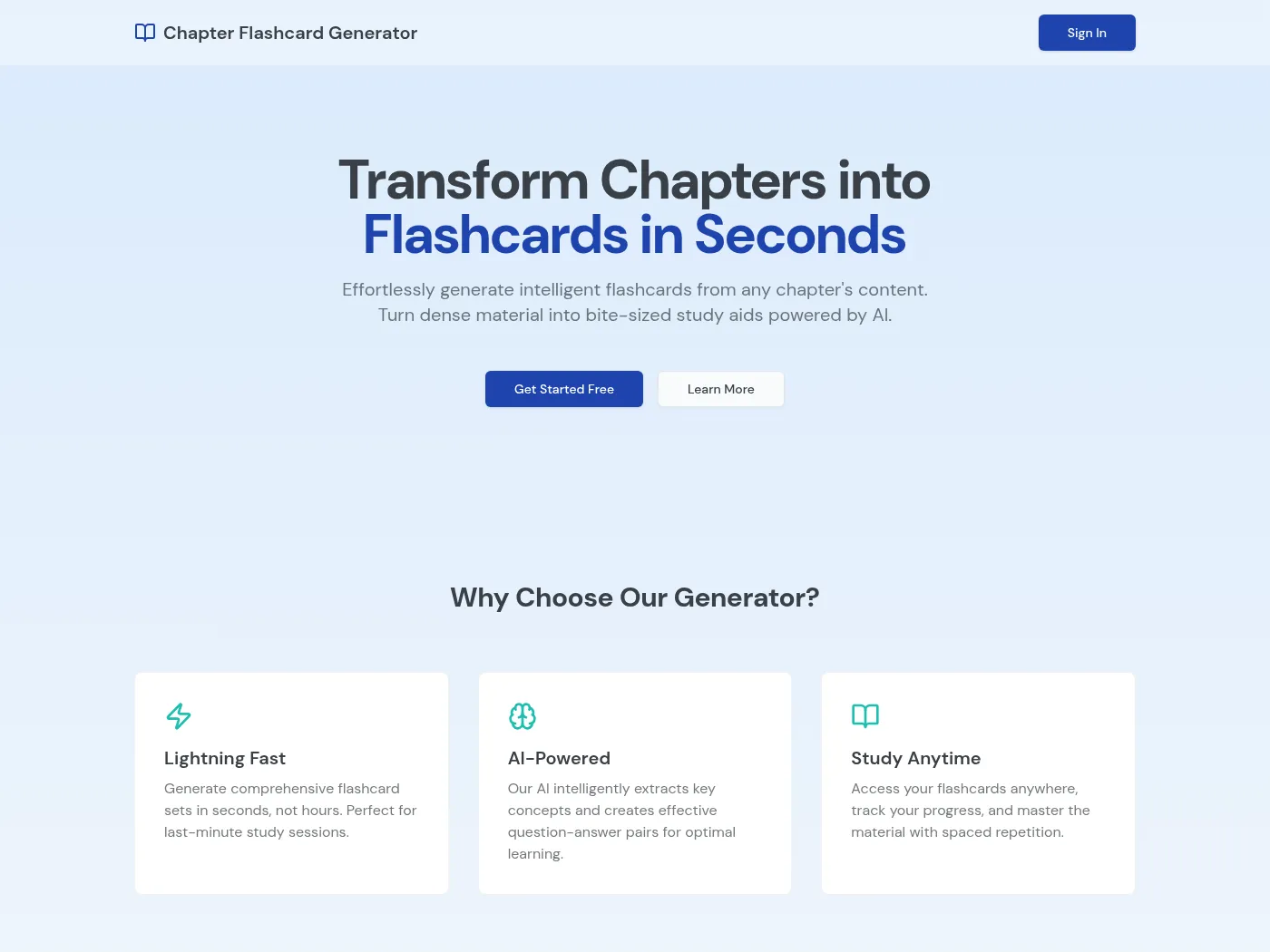 Chapter Flashcard Generator