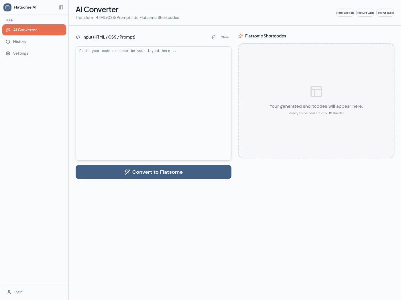 Flatsome AI Converter