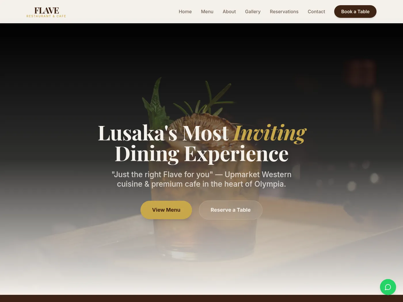 Flave Restaurant Website