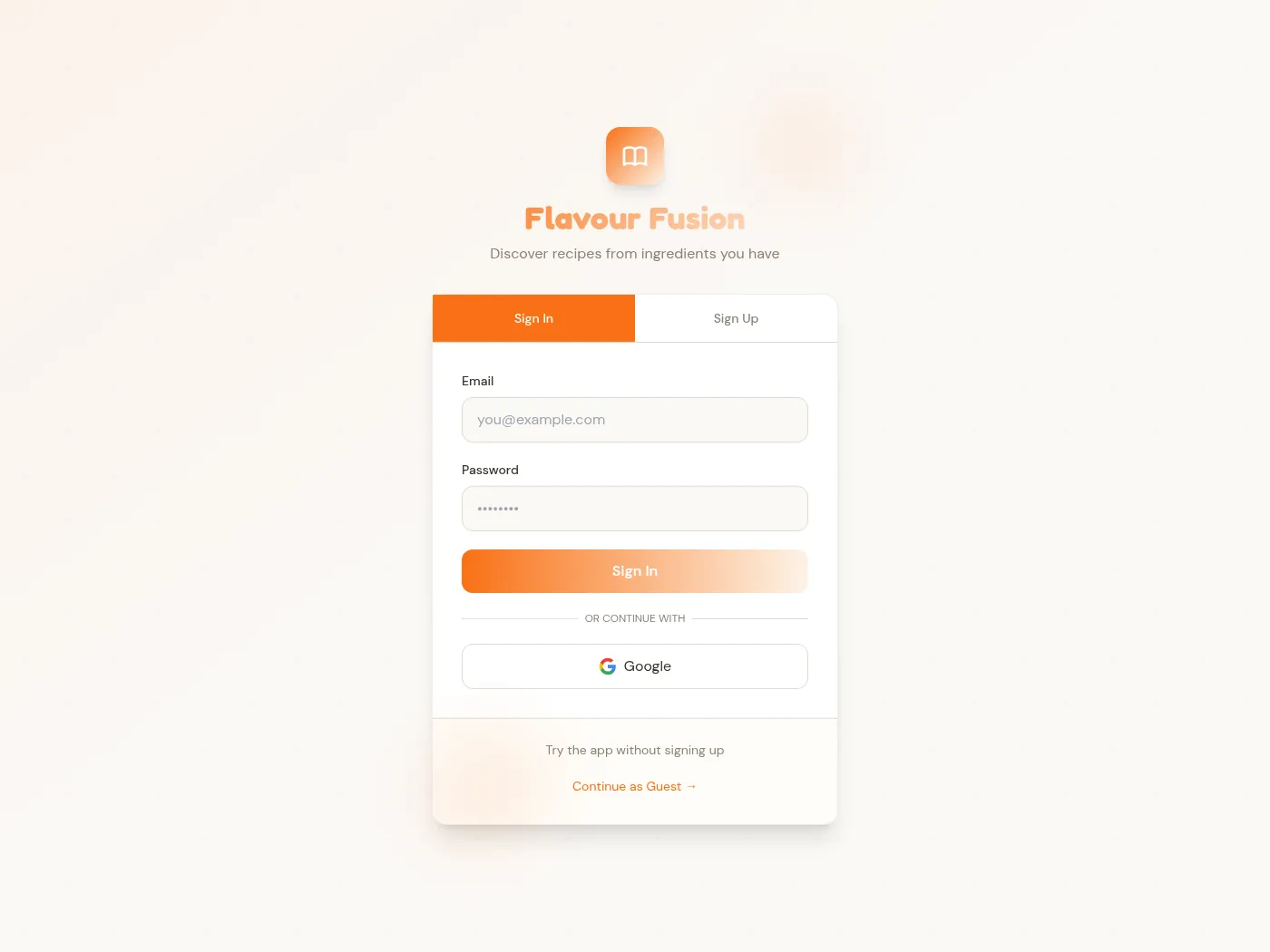 Flavour Fusion App