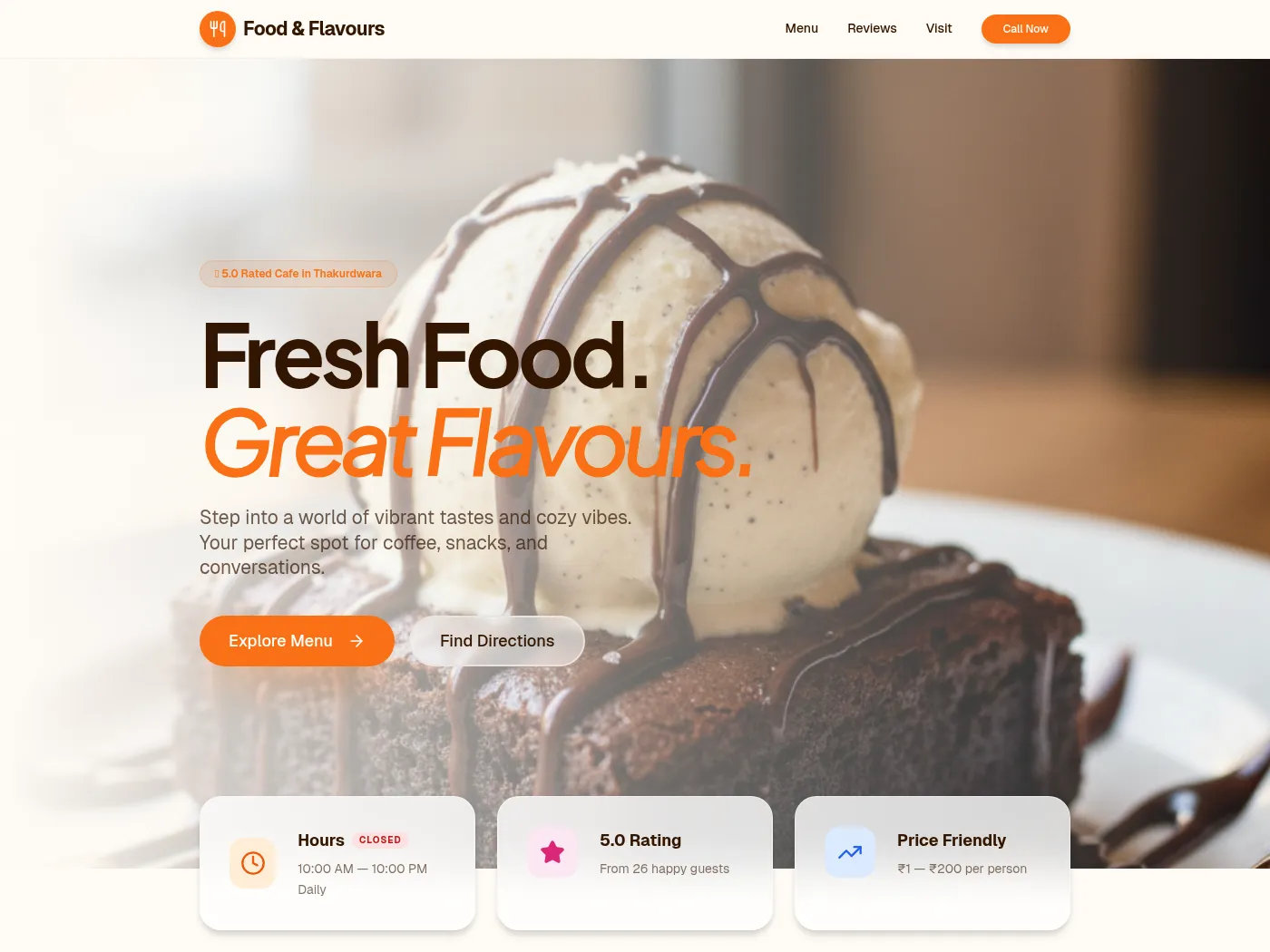 Flavours Café Website