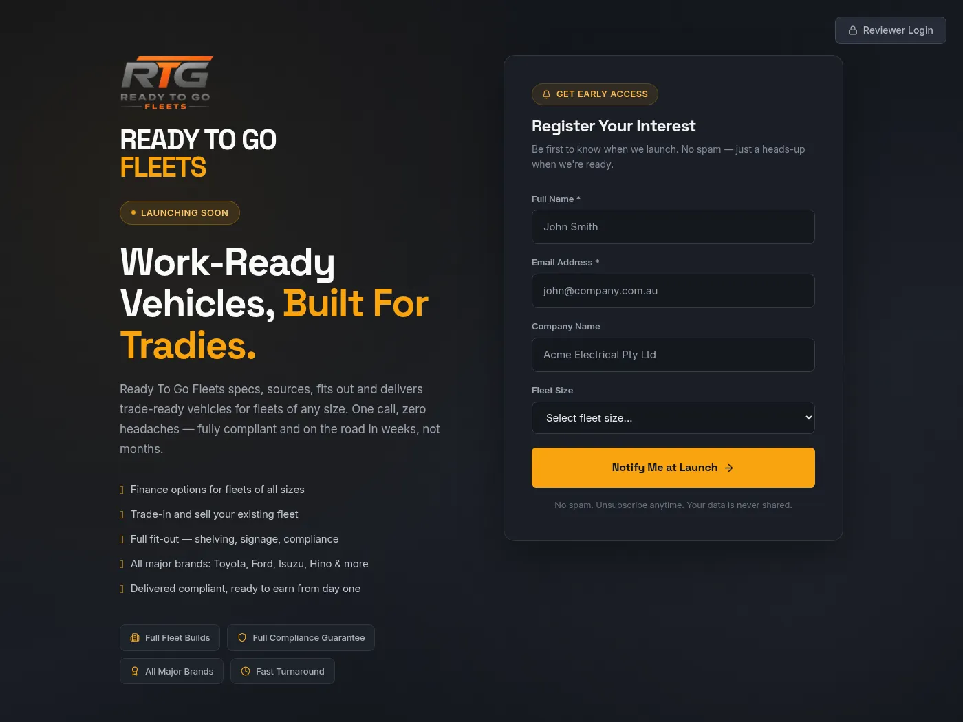 Ready To Go Fleets Site