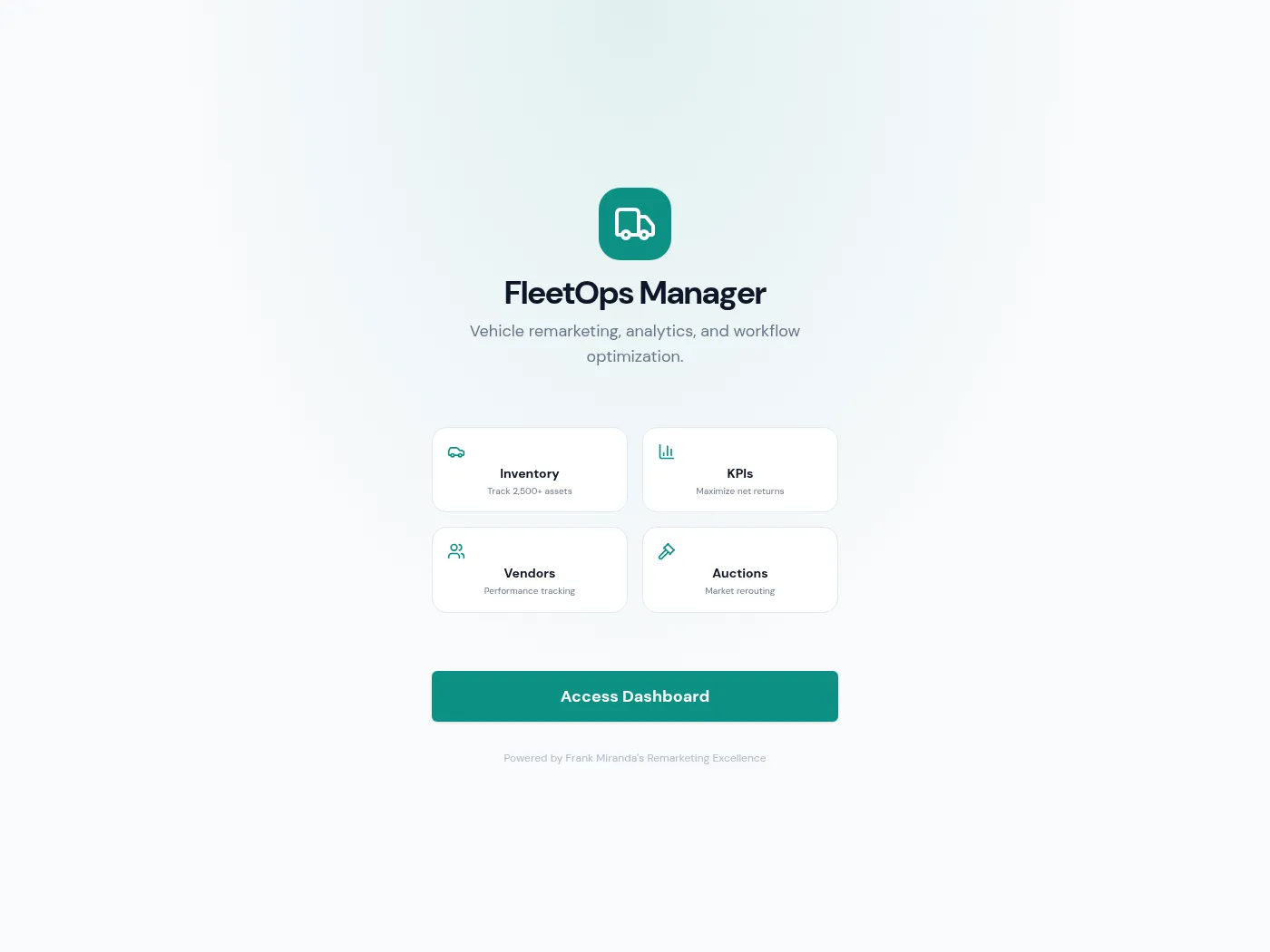 FleetOps Manager Dashboard