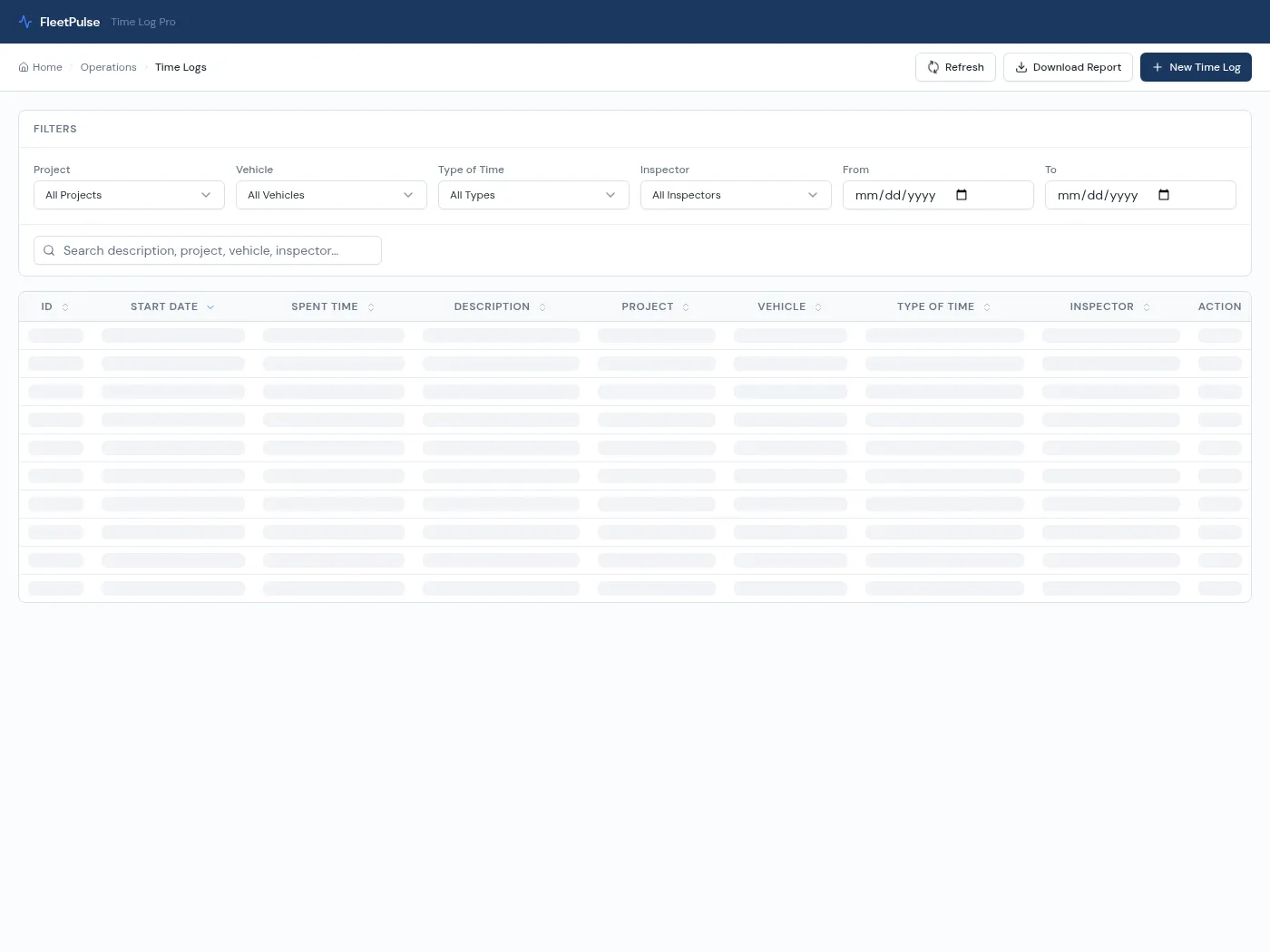 FleetPulse Time Log Pro