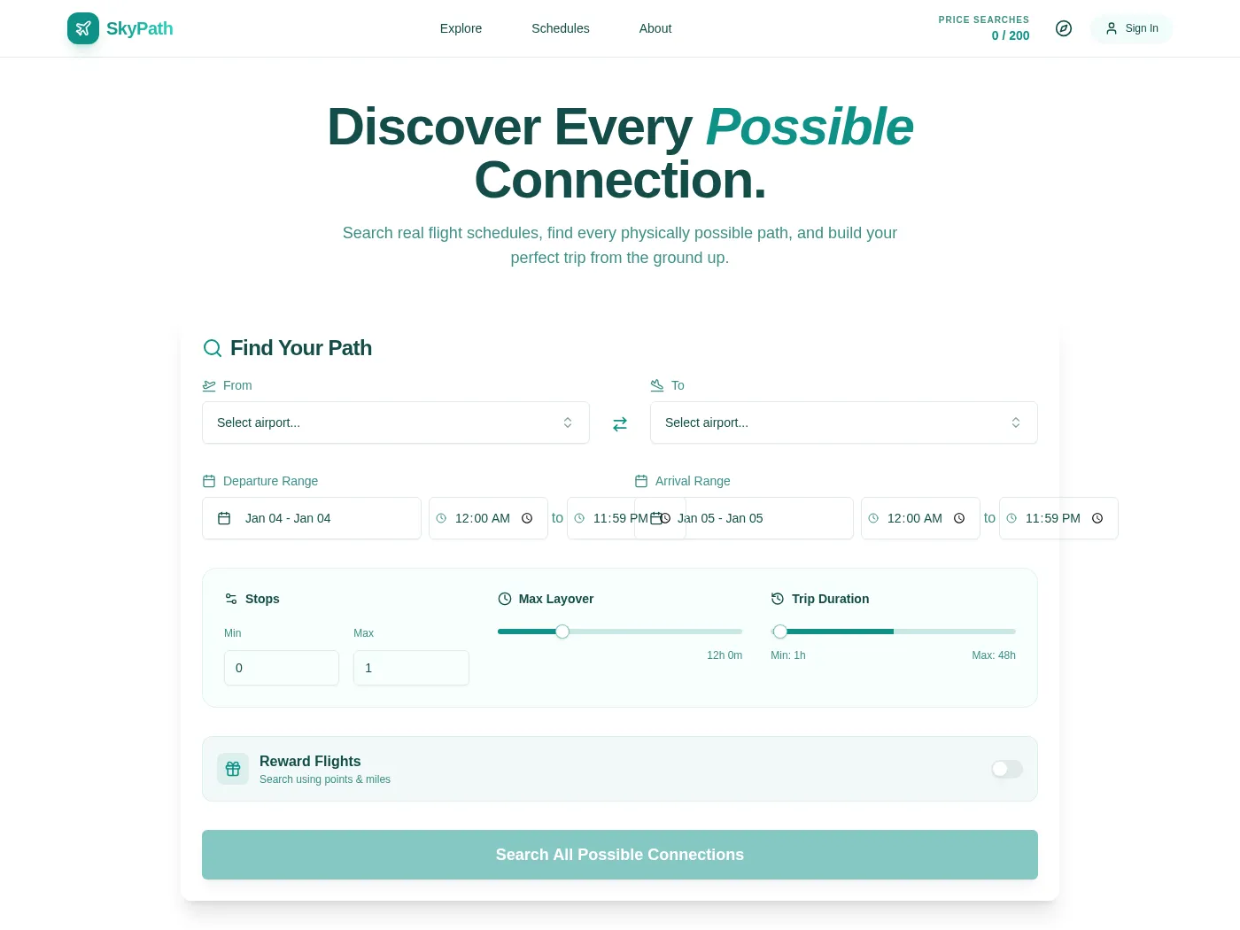 SkyPath Flight Finder