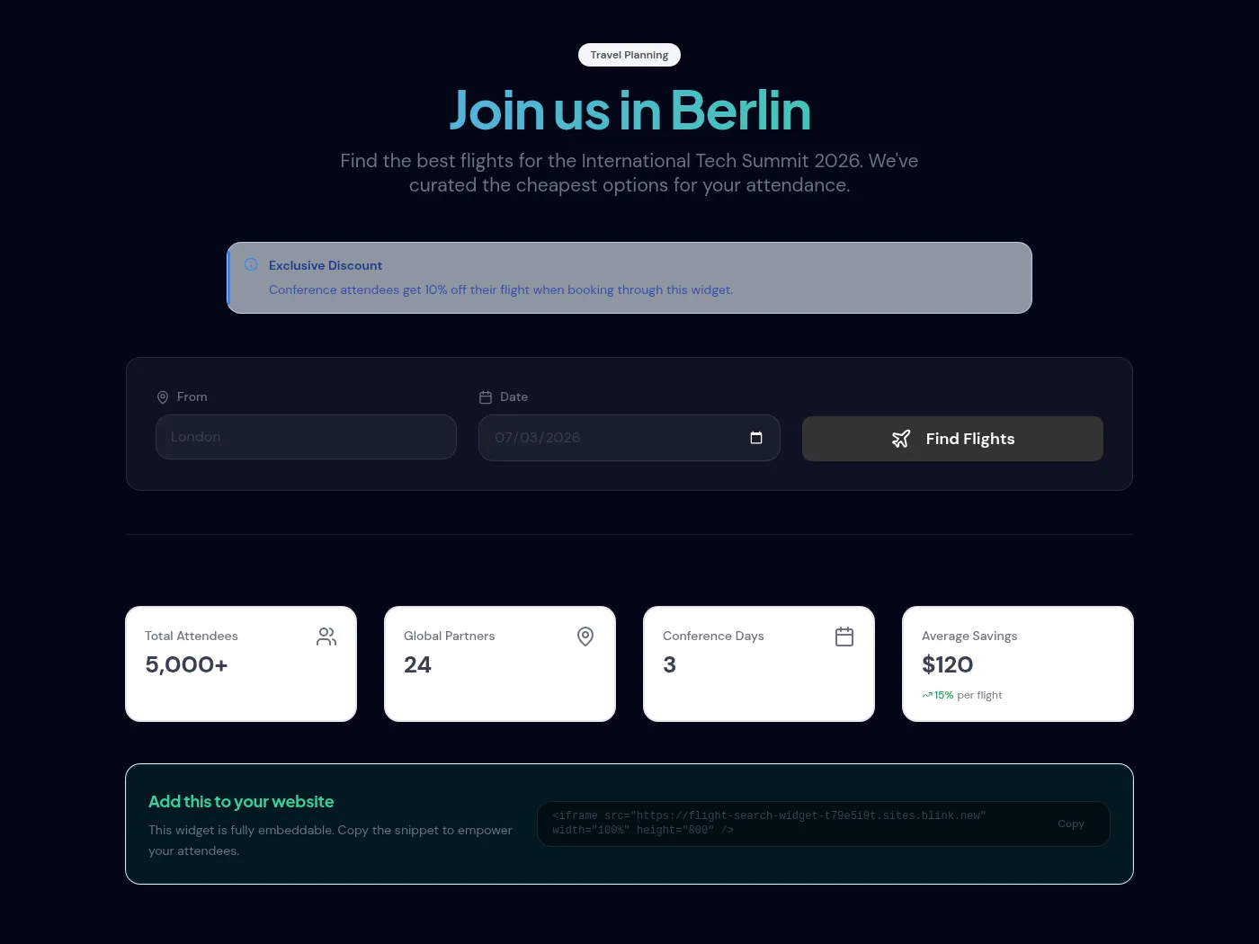 FlightFinder Widget