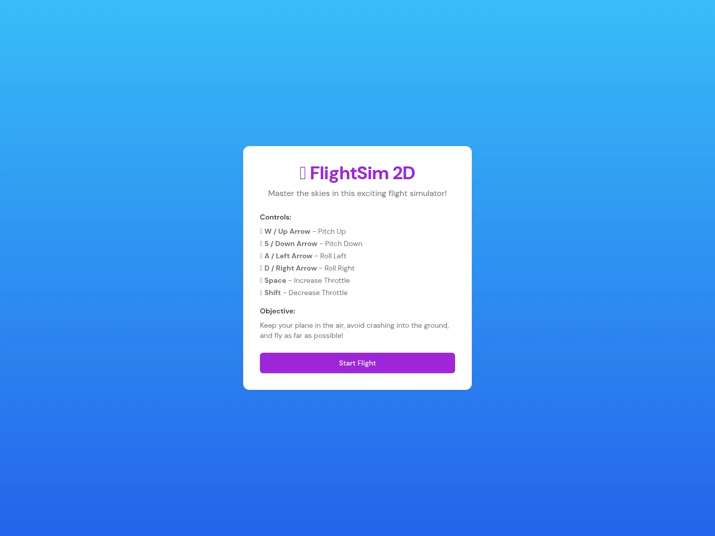 FlightSim 2D