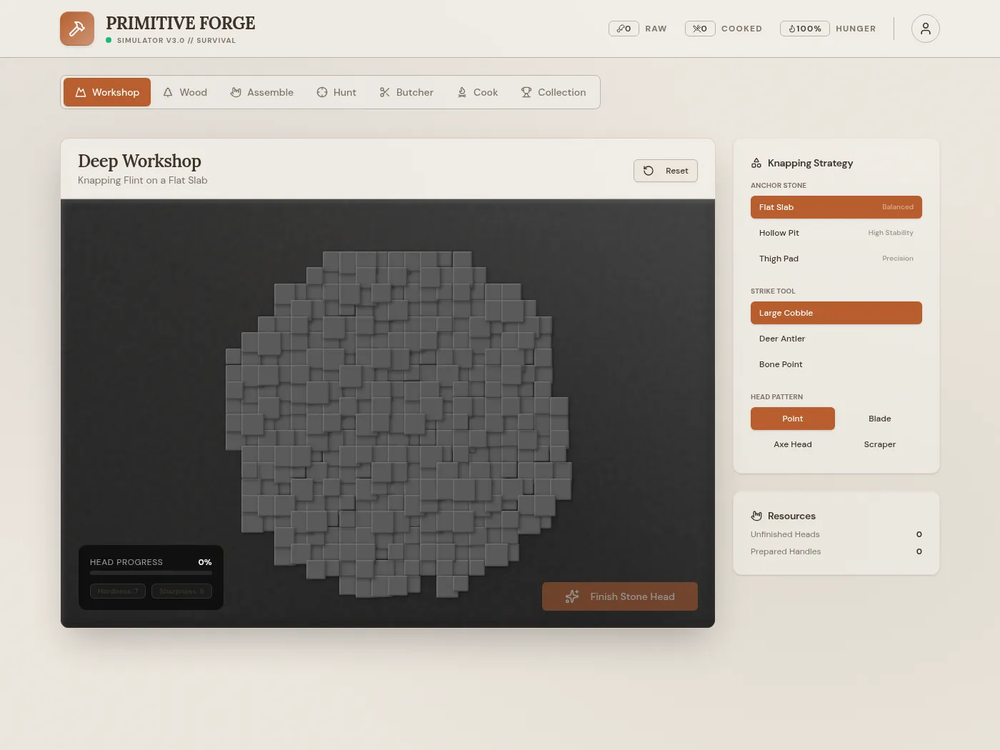 Flint Knapping Simulator