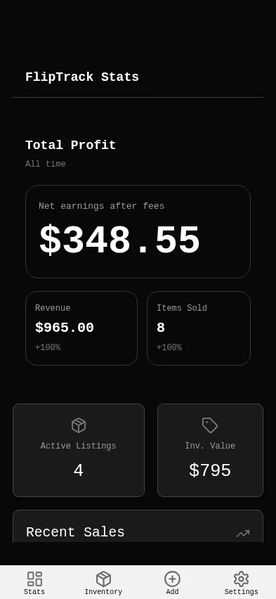 FlipTrack Profit Tracker