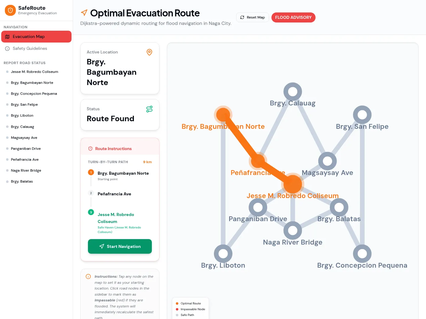 SafeRoute Evacuation App