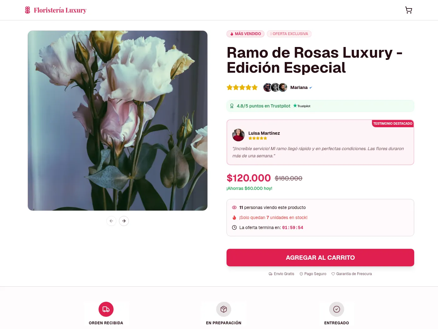 Floristería Online Landing
