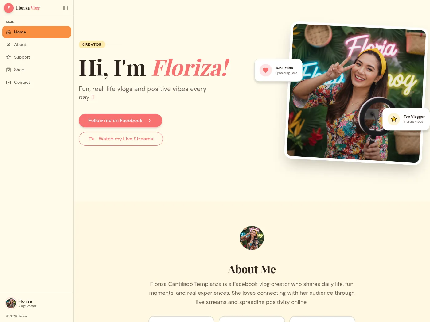 Floriza Vlog Creator Site