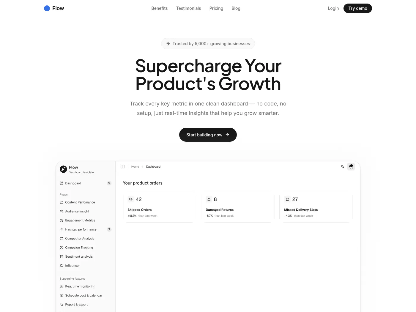 Flow Landing Page Clone