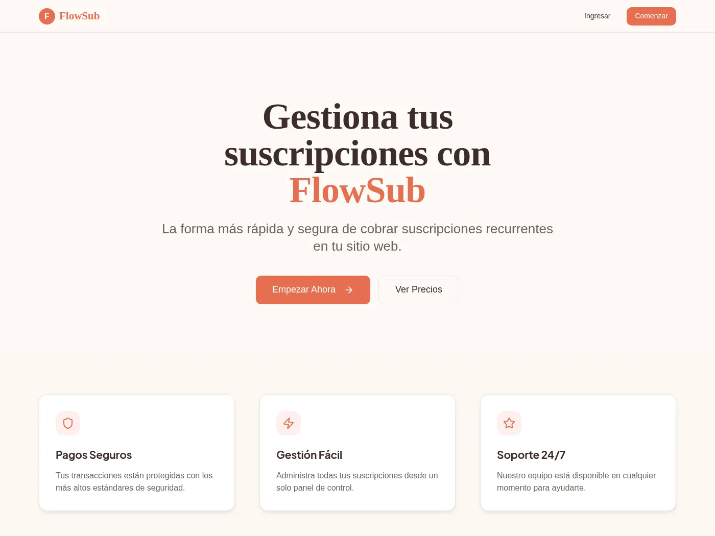 Flow Subscription Page