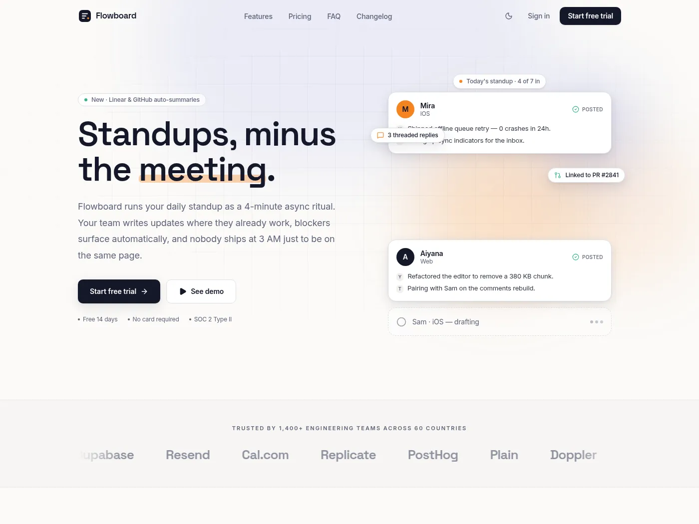 Flowboard Landing Page