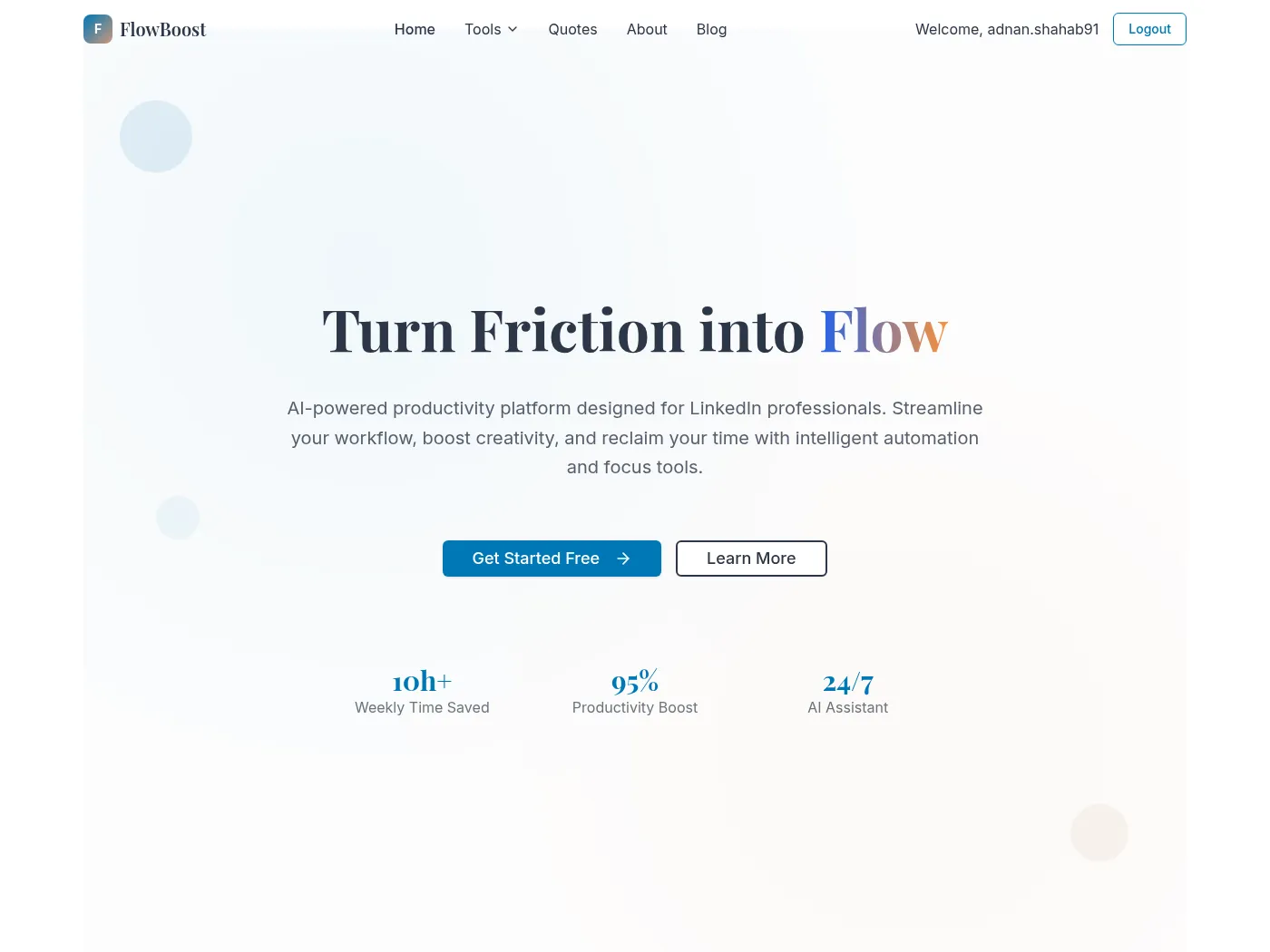 FlowBoost: AI-Powered Job Automation & Productivity Webapp