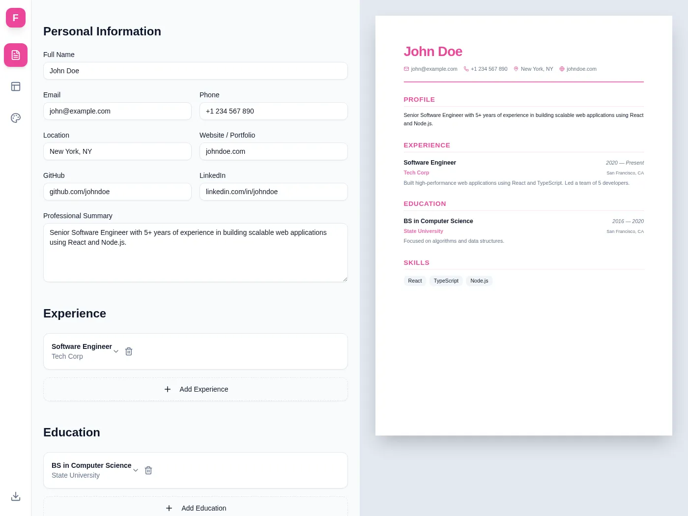 FlowResume Builder