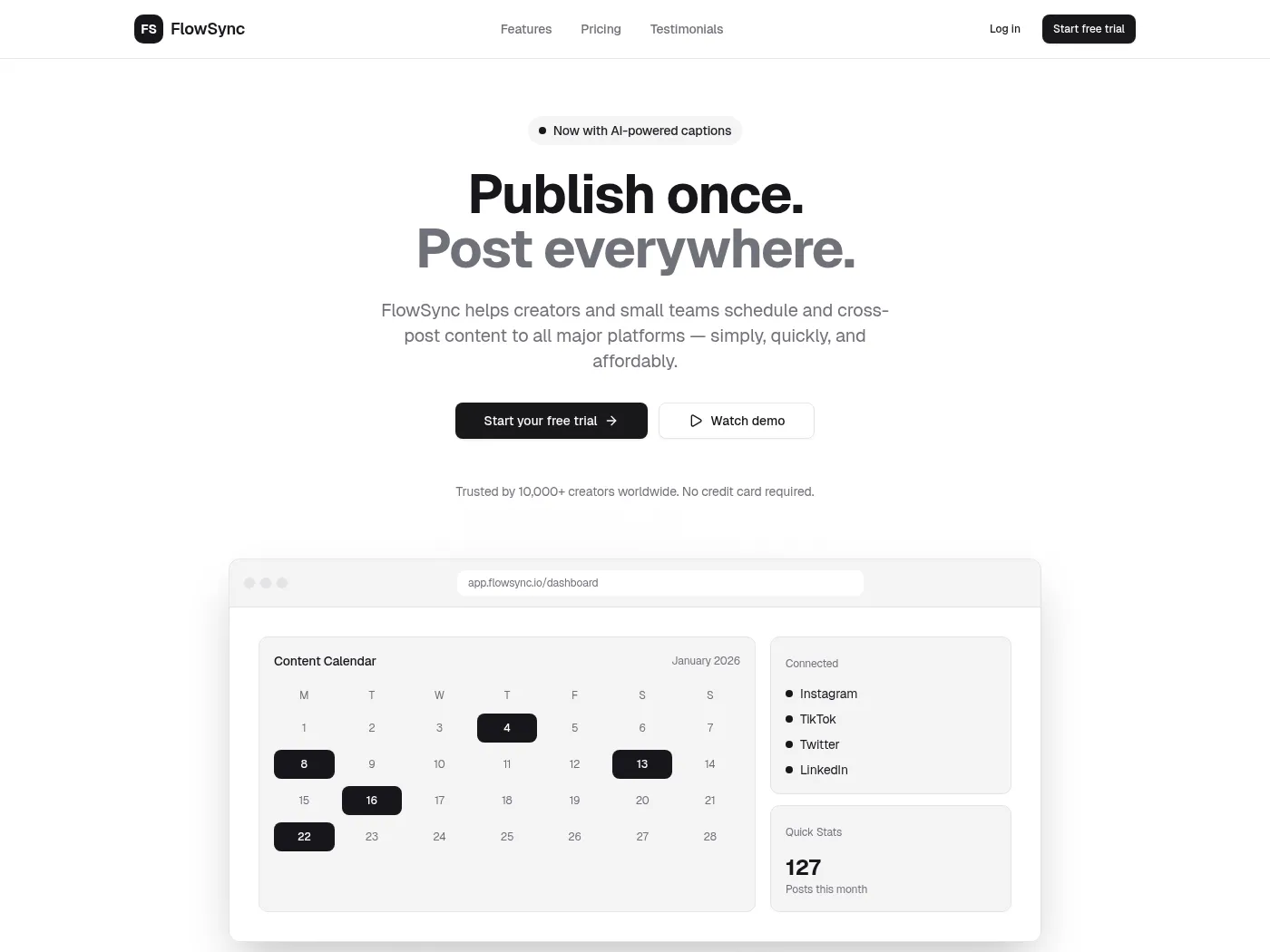 FlowSync Social SaaS