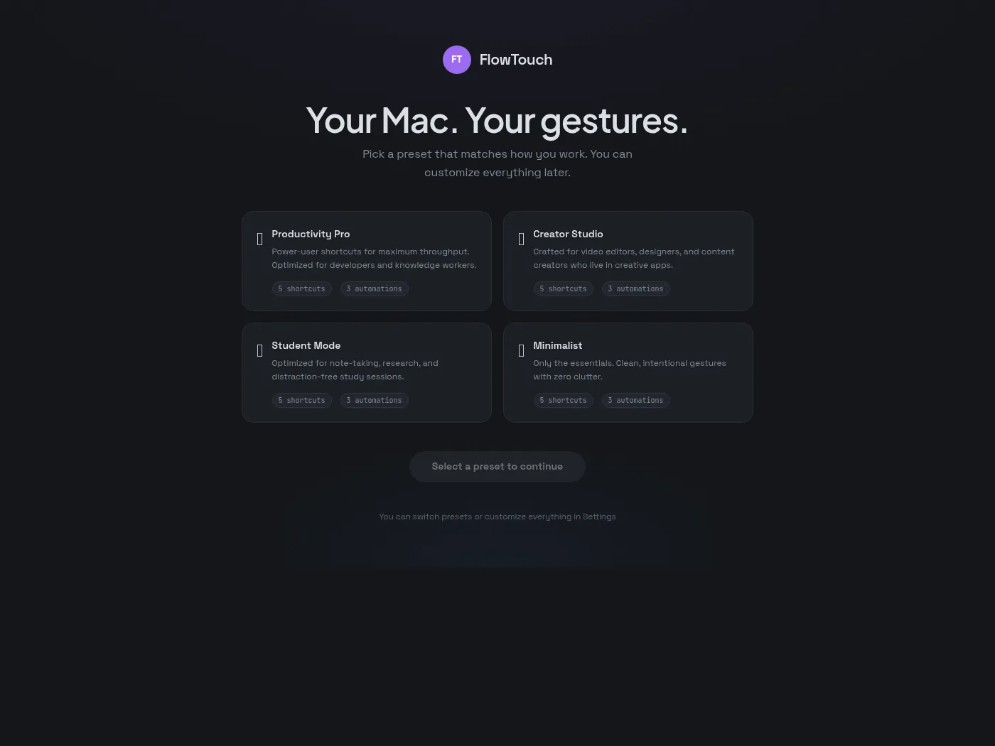 FlowTouch Productivity App