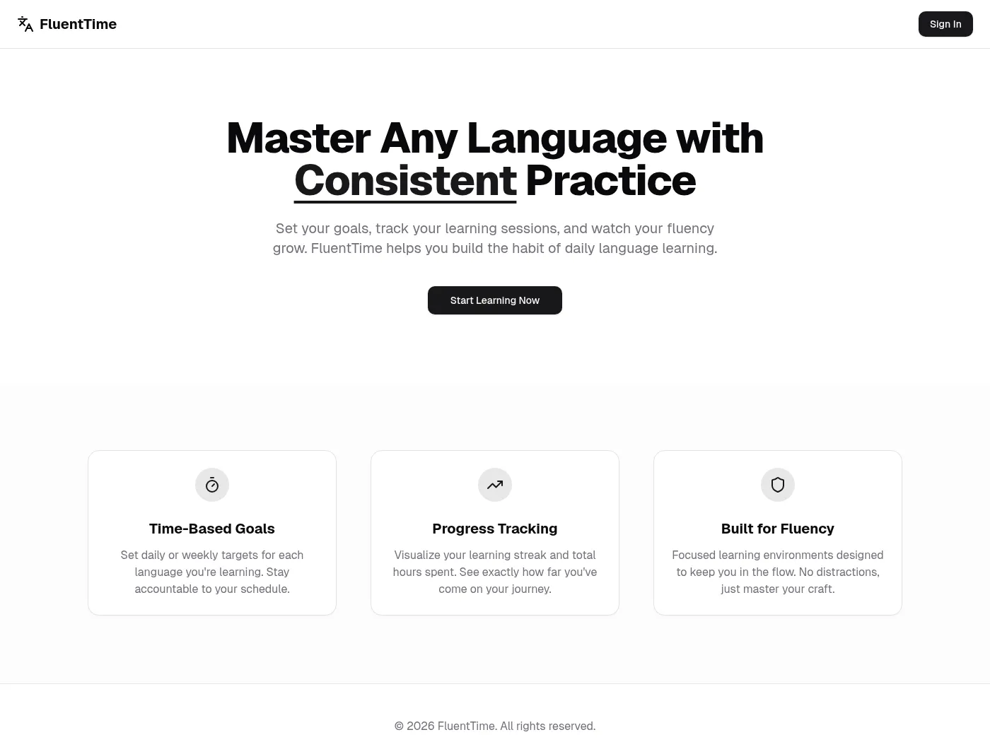 FluentTime Language App