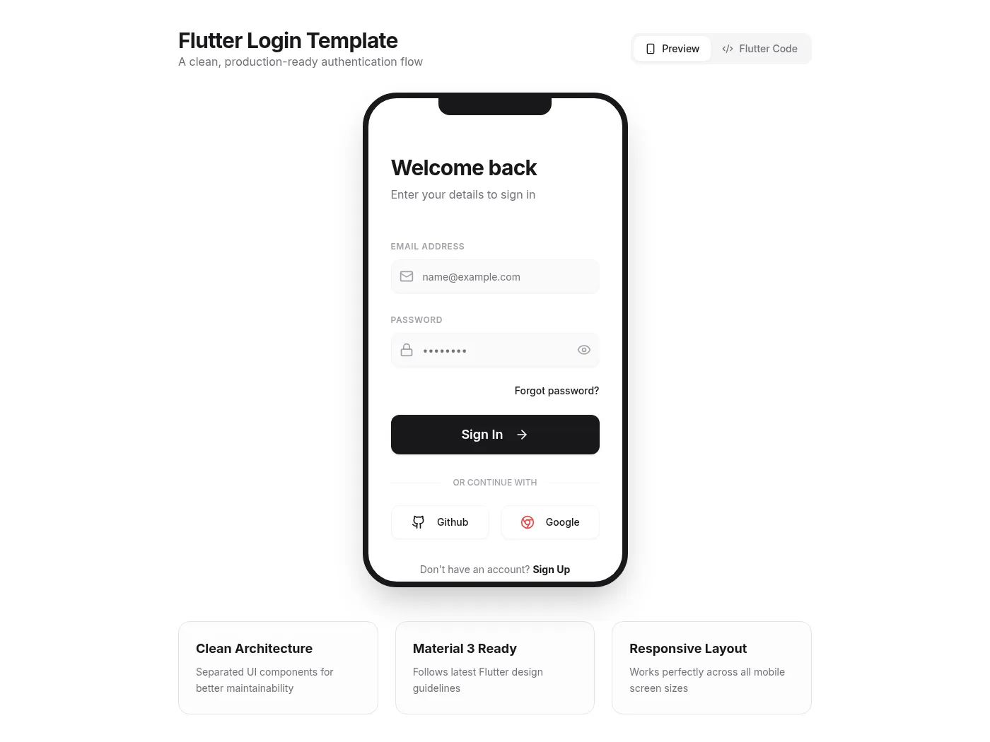 Flutter Login Screen