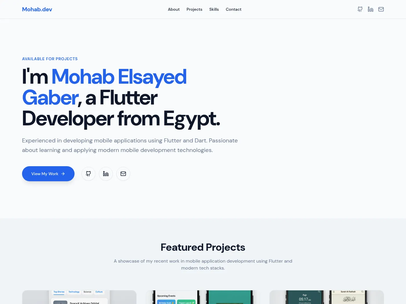 Mohab's Flutter Portfolio (Remix)