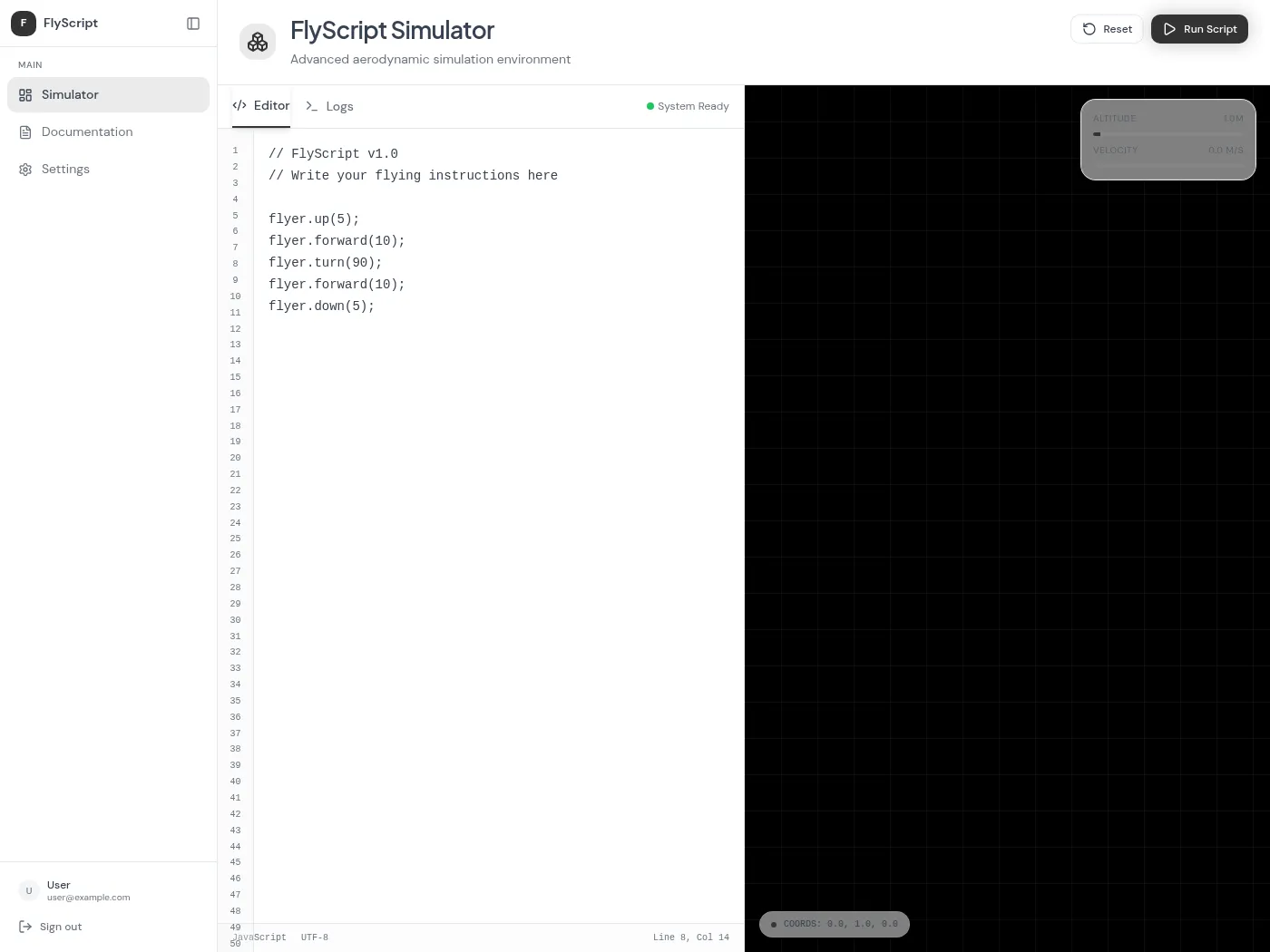 FlyScript Simulator