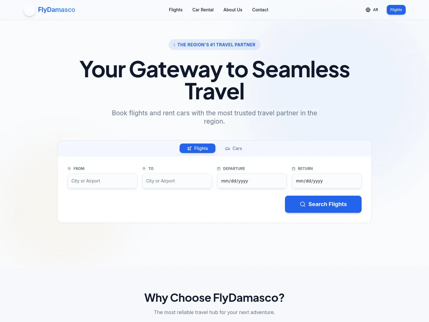 FlyDamasco Booking Hub