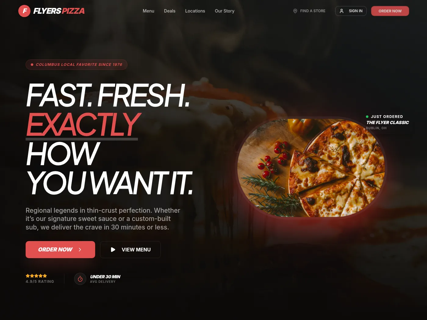 Flyers Pizza Redesign