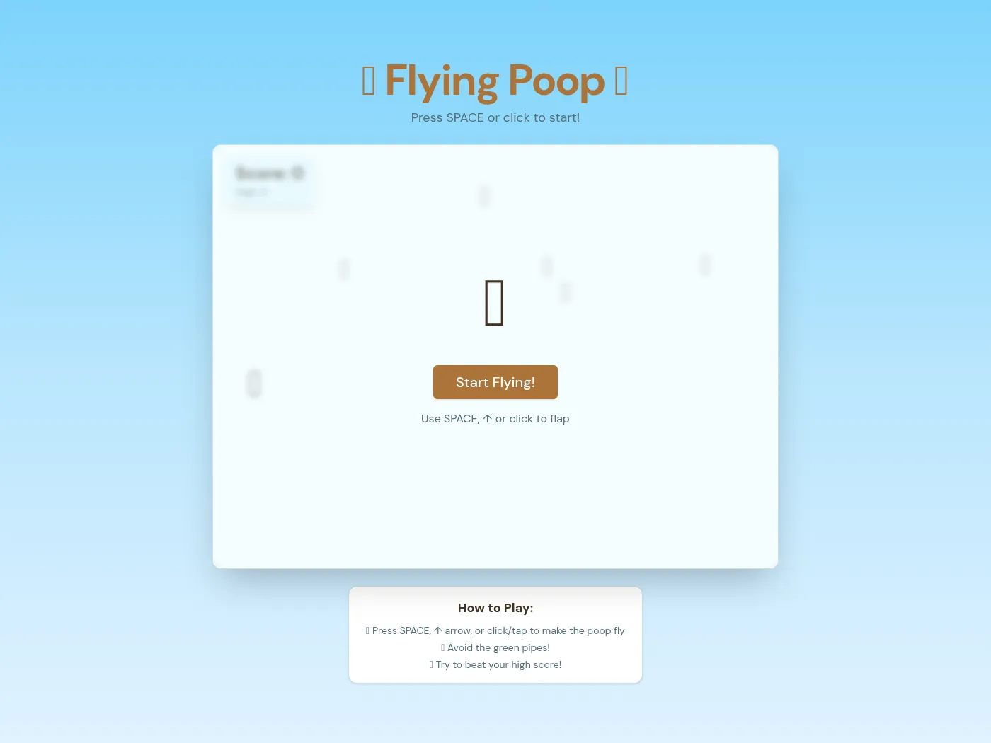 Flying Poop Game