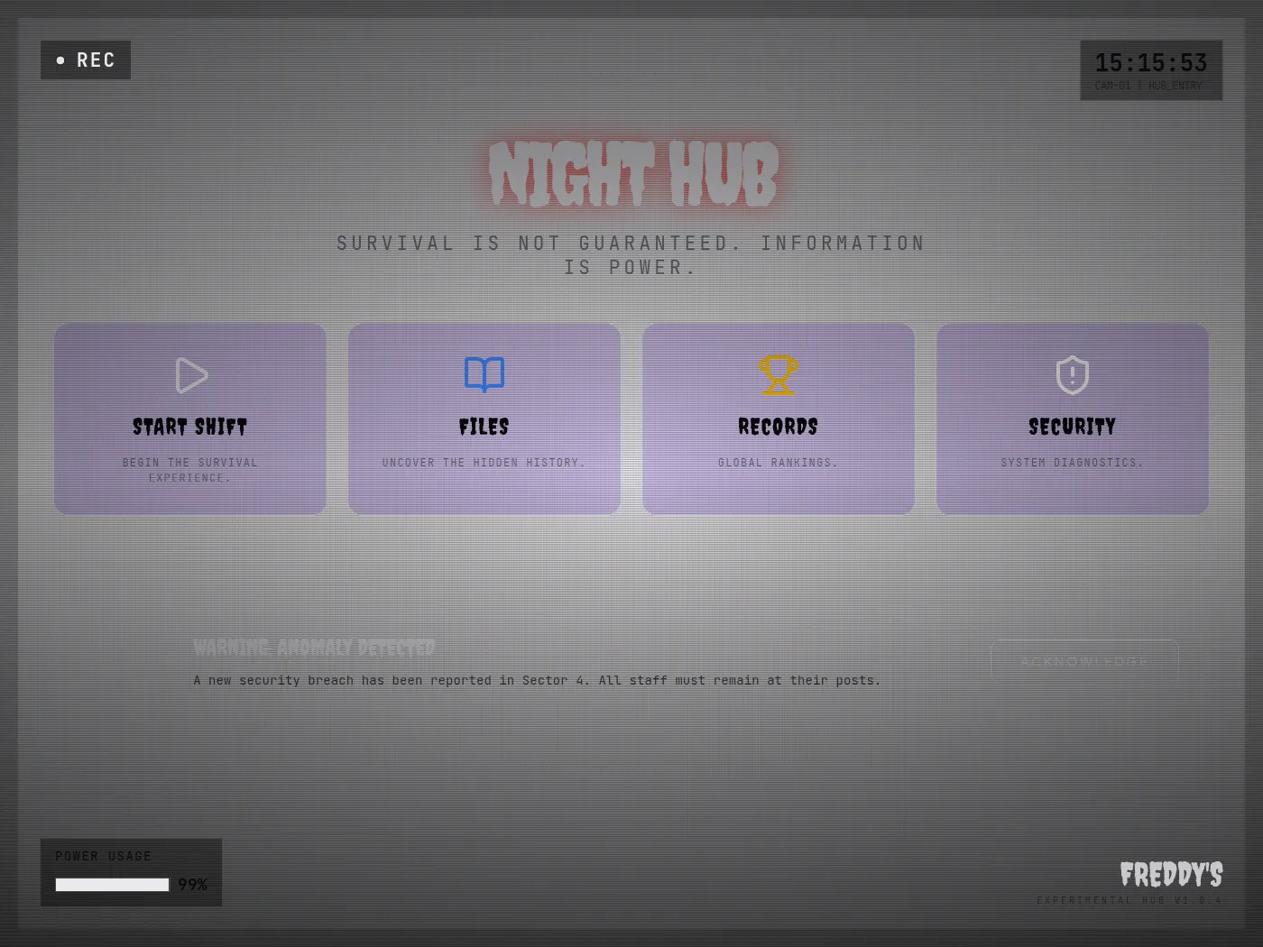 Freddy's Night Game Hub