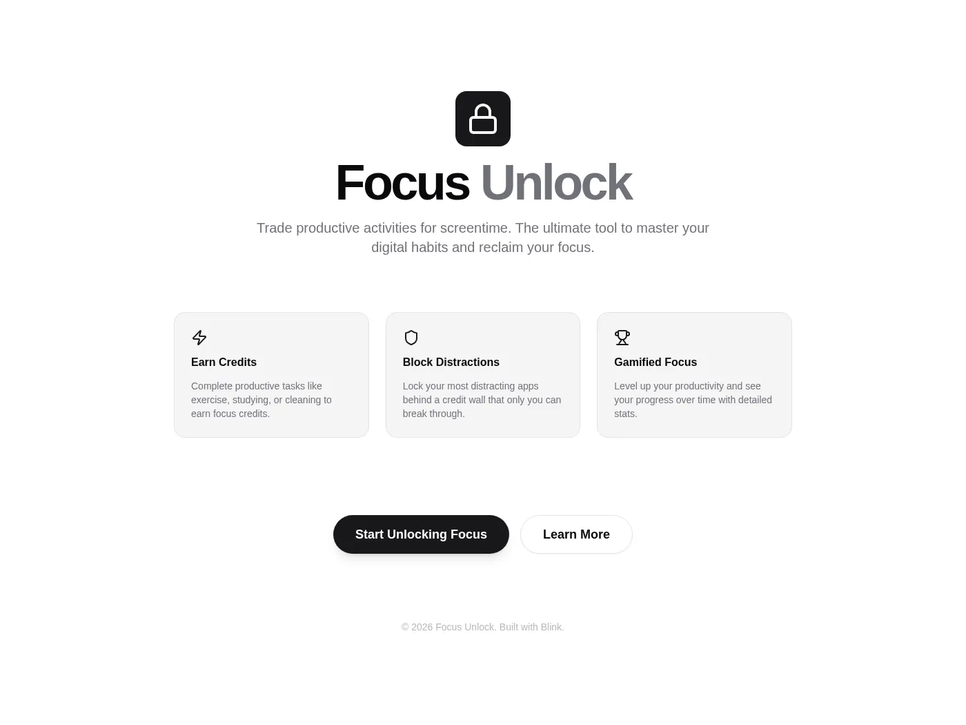 Focus Unlock App