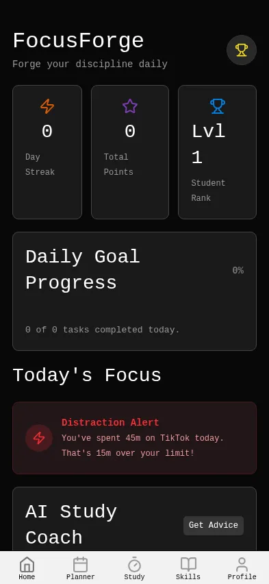FocusForge Student App
