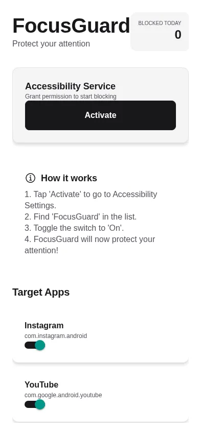 FocusGuard: Reels Blocker