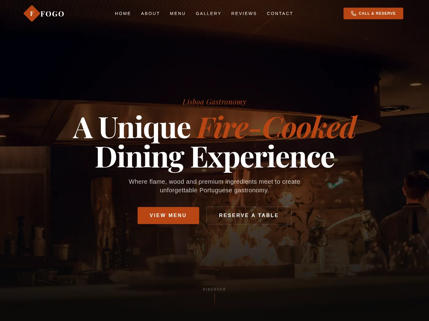 Fogo Lisboa Landing Page