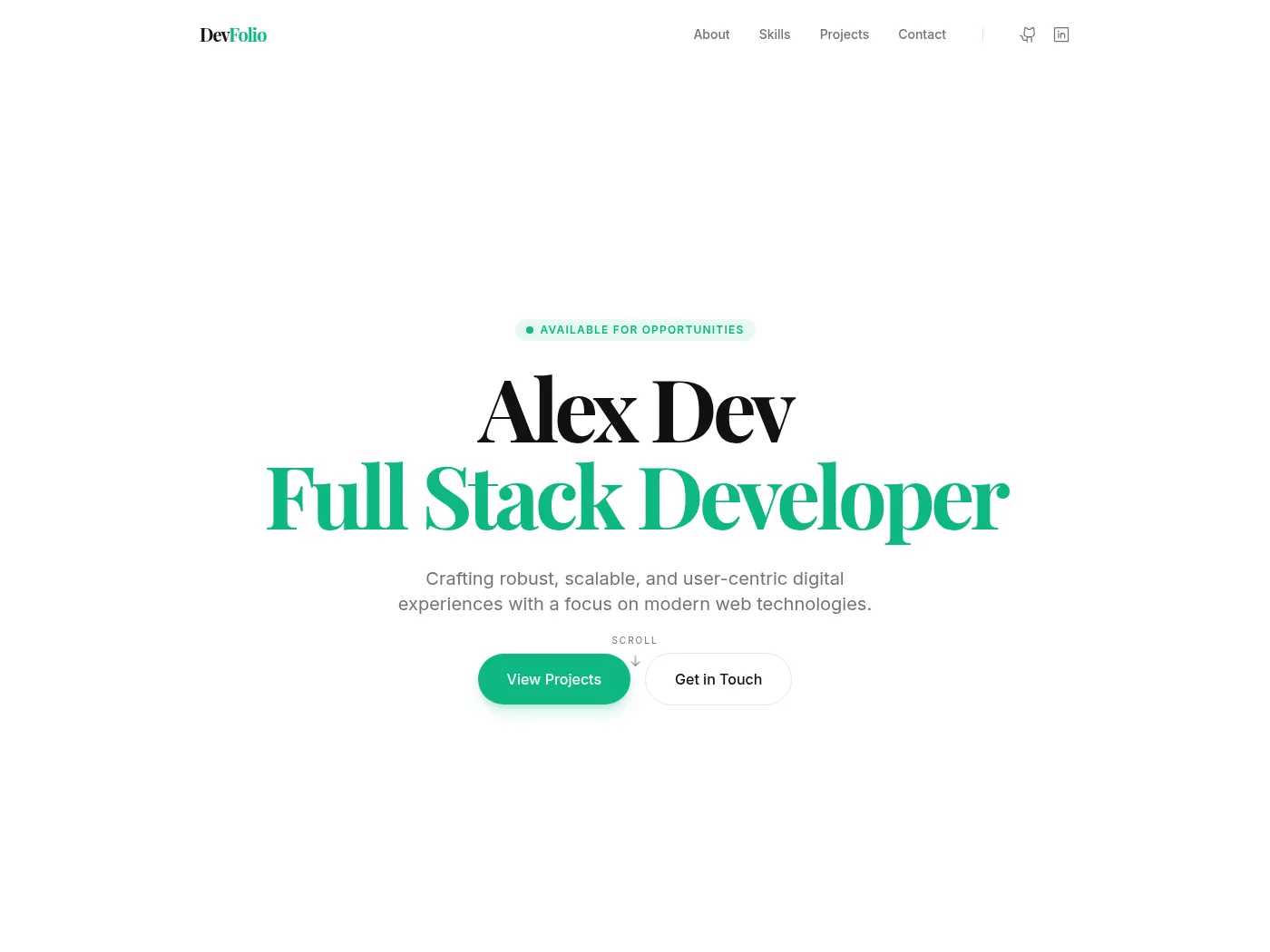 DevFolio Portfolio Site