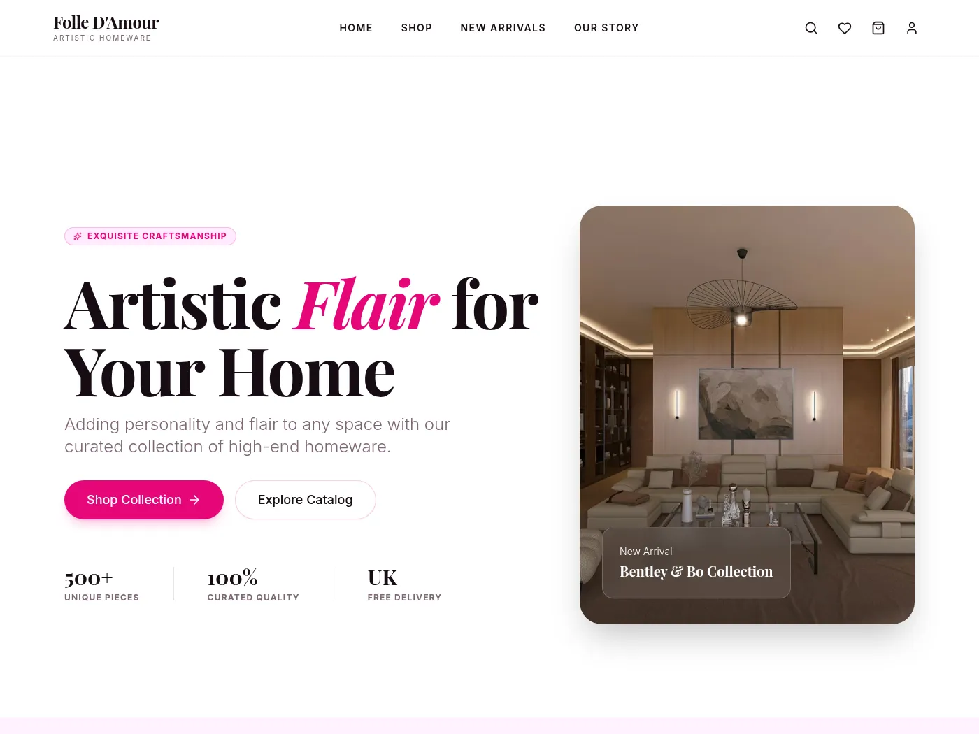Folle D'Amour: Artistic Home Decor eCommerce Store