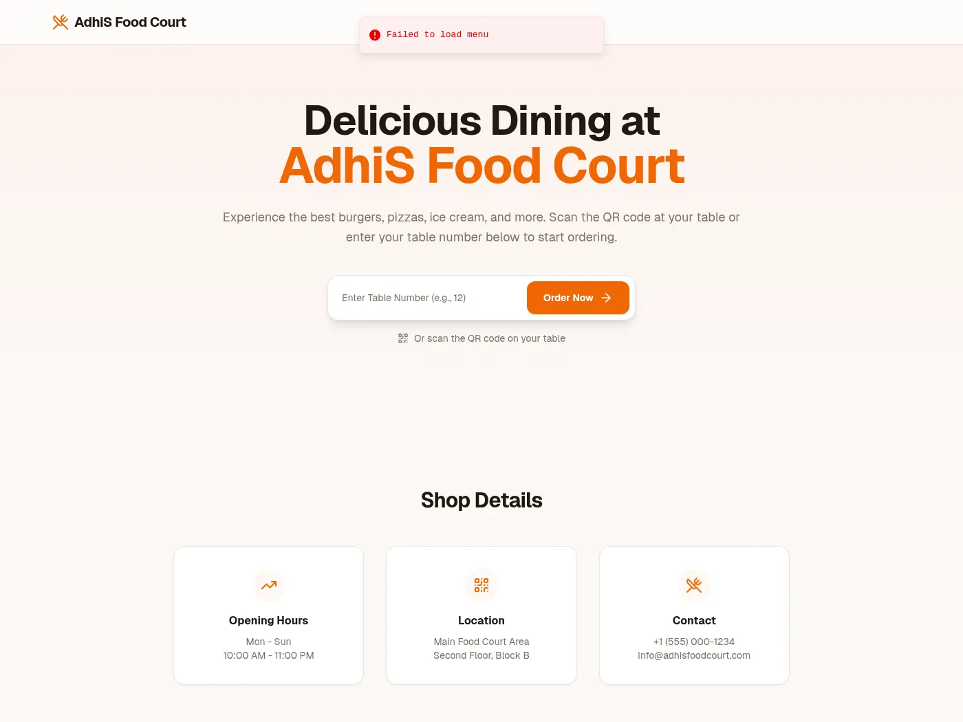 Food Court Billing Hub