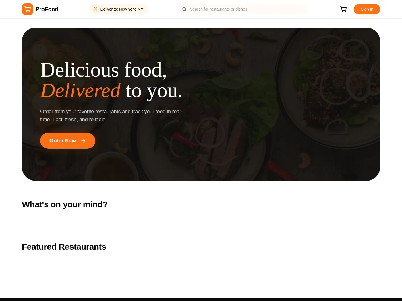 Pro Food Delivery App