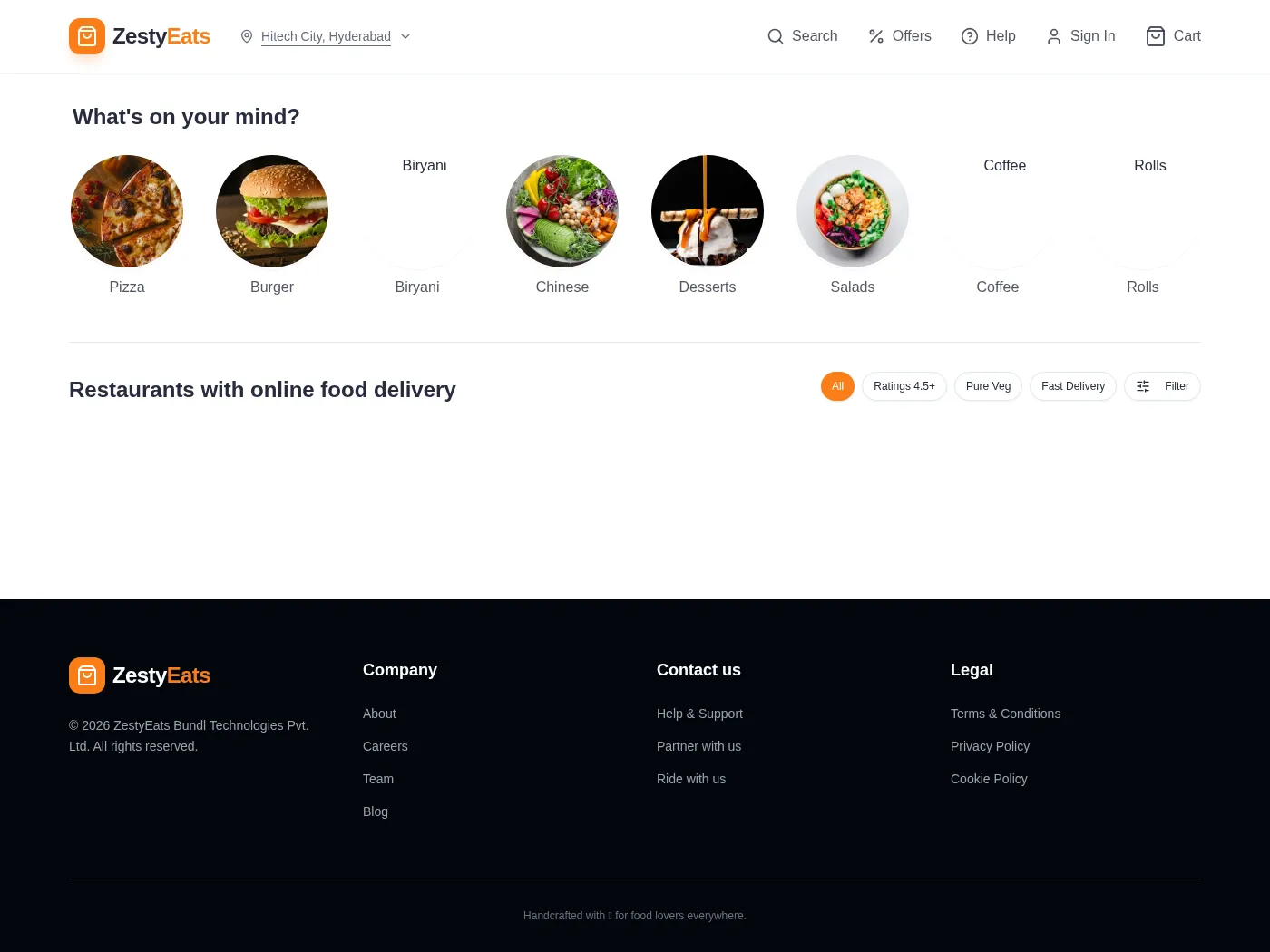 ZestyEats Food Delivery