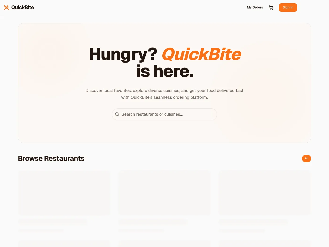 QuickBite Ordering Site