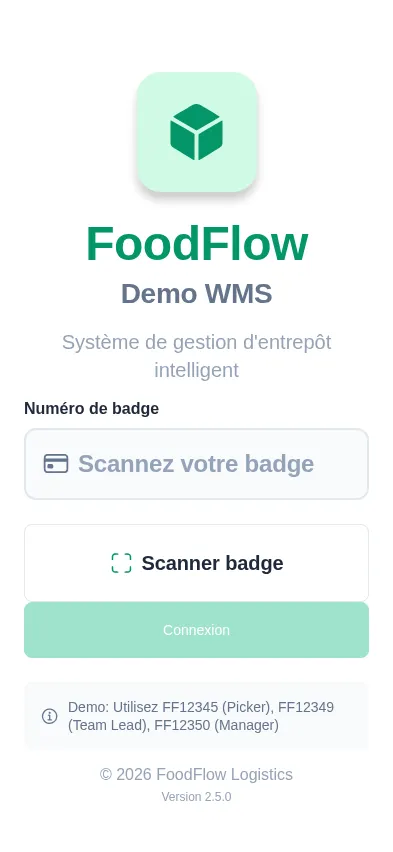 FoodFlow Demo WMS