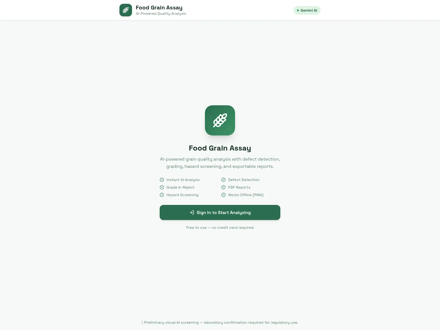 Food Grain Assay PWA