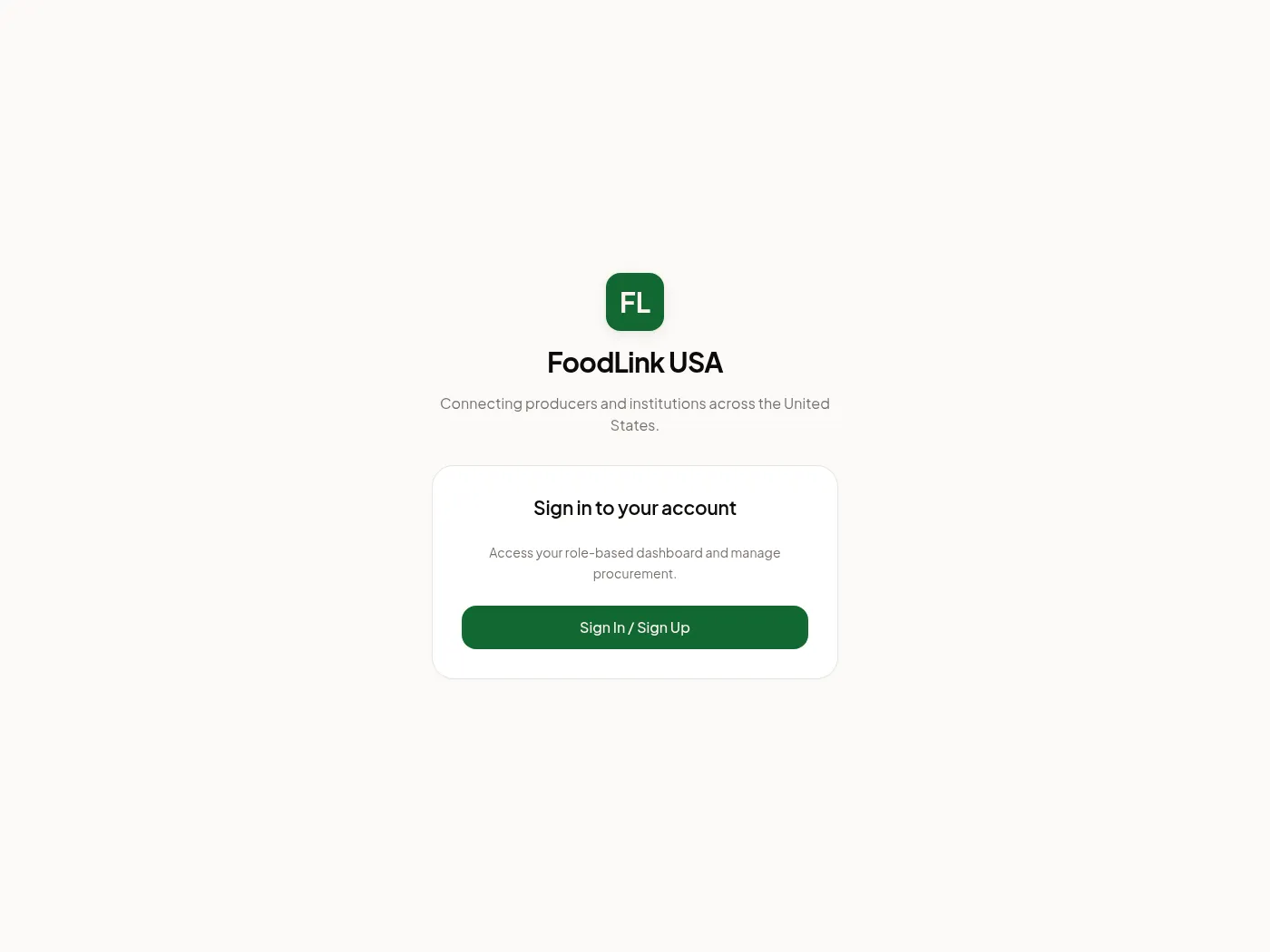 FoodLink USA Platform