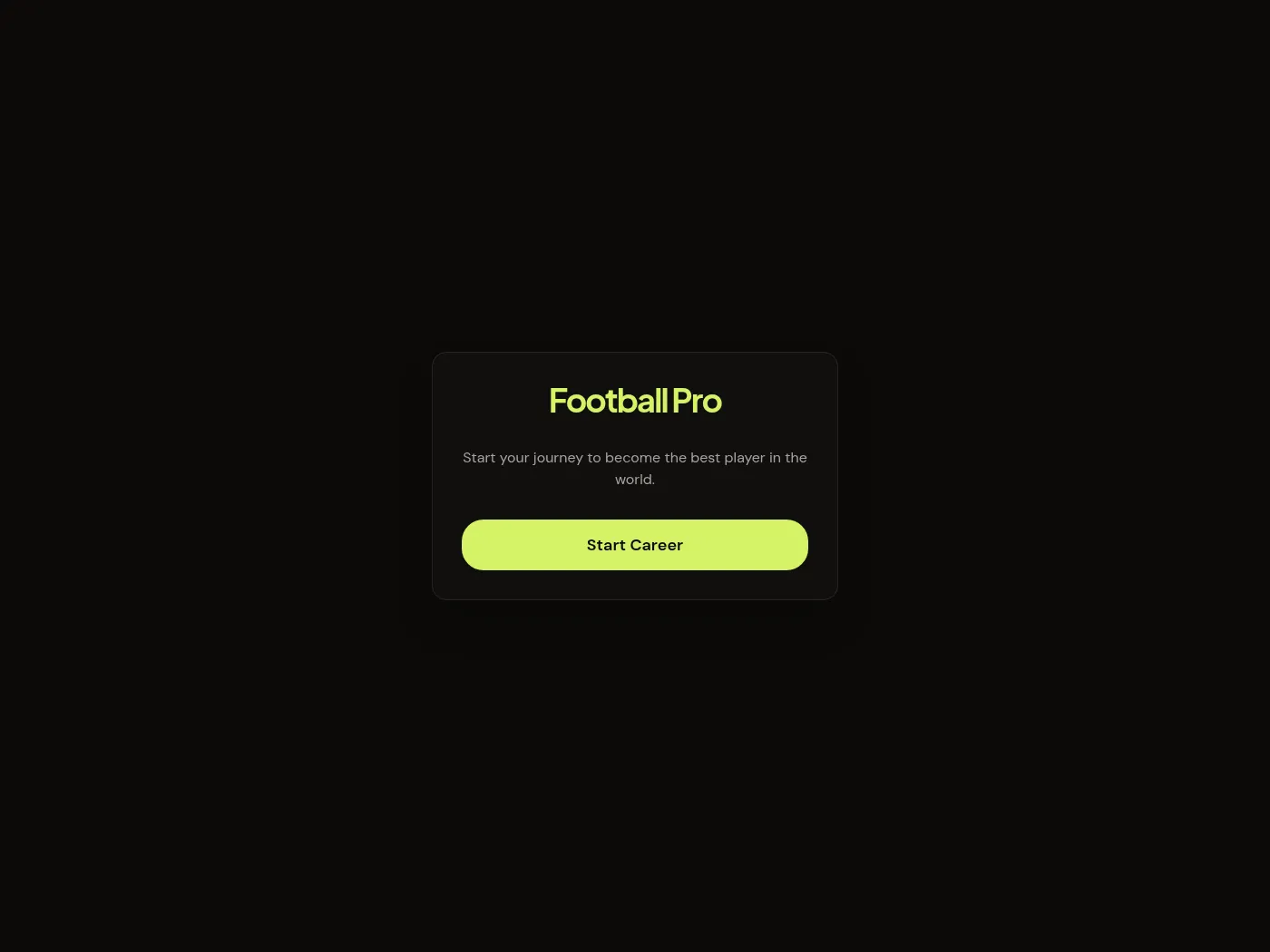 Football Career Simulator